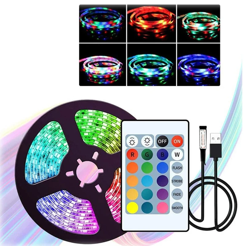Strip Light USB RGB 5V Lights Flexible Lamp Tape Ribbon RGB TV Desktop ...