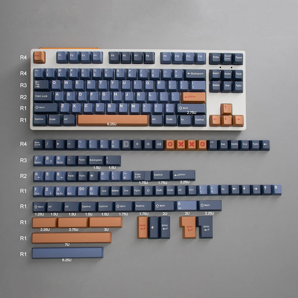 171-Key-Keycap-Denim-Two-color-Molding-Mechanical-Keyboard-Cherry ...