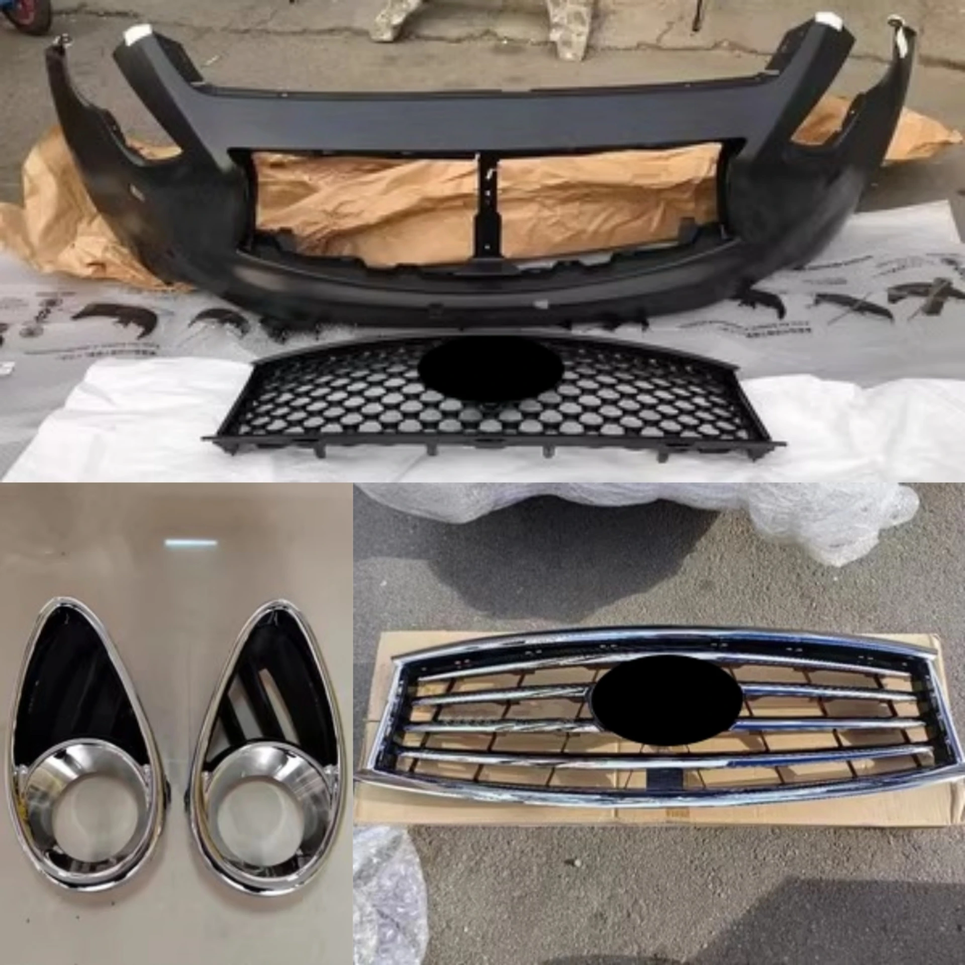 Front-Bumper-Assemby-Grille-Fog-Lamp-Frame-for-Infiniti-FX35-Upgraded ...