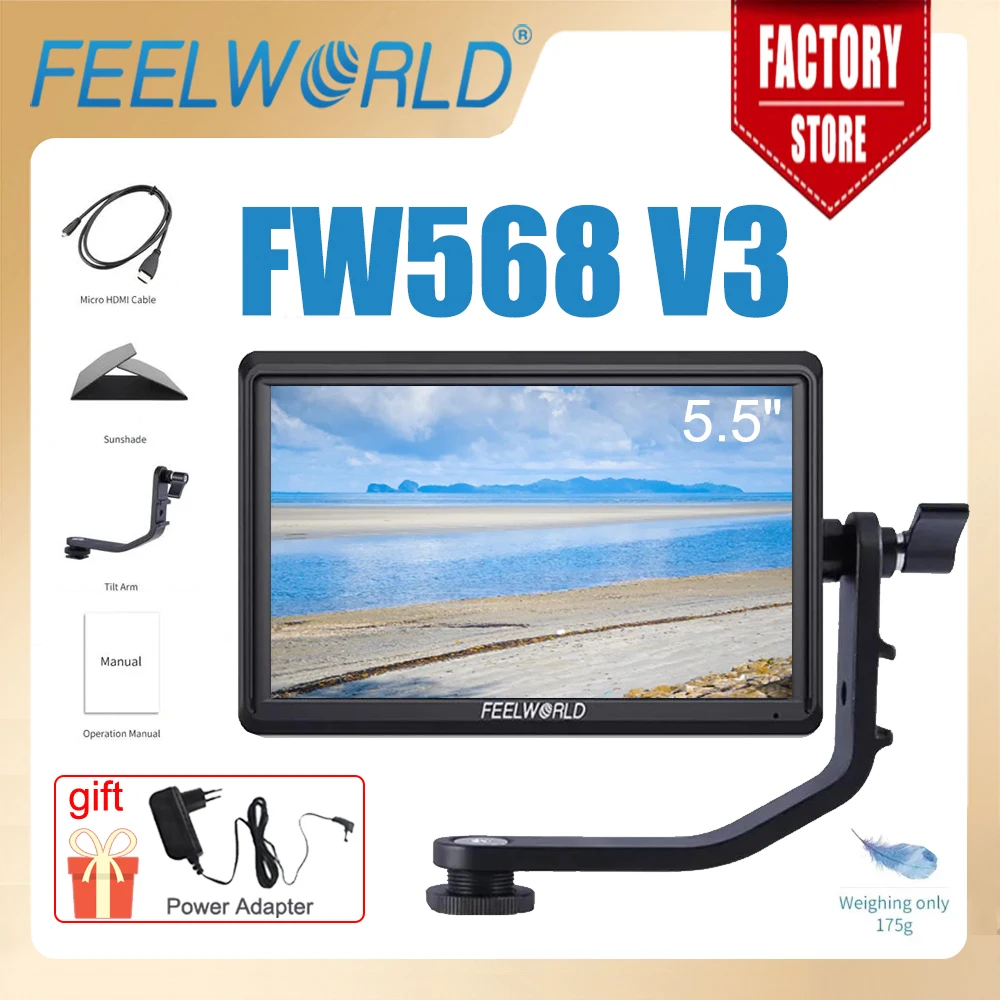 FEELWORLD-FW568-V3-C-mera-port-til-DSLR-Field-Waveform-Monitor-5-5 ...