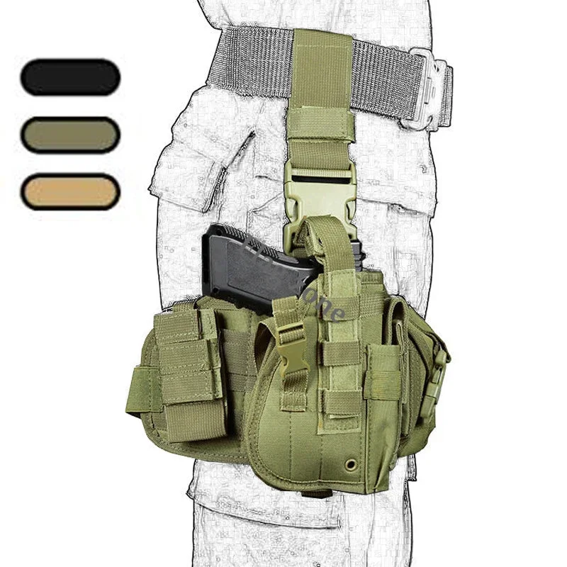 Pistol-Gun-Holster-Drop-Thigh-Pouch-Glock-17-19-Handgun-Holster ...