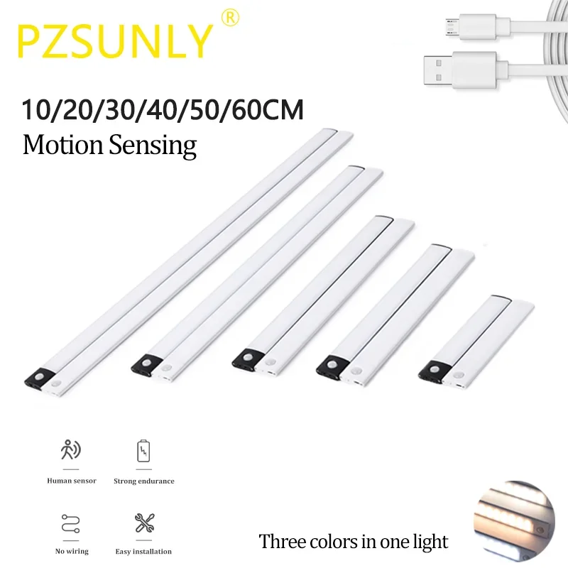 PZSUNLY-NEW-Cabinet-Light-Motion-Sensor-USB-Rechargeable-Led-Light-For ...