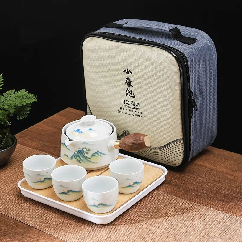 Ceramic Tea Set Tea Maker Teapot Porcelain Gongfu Tea Set Portable Tea ...