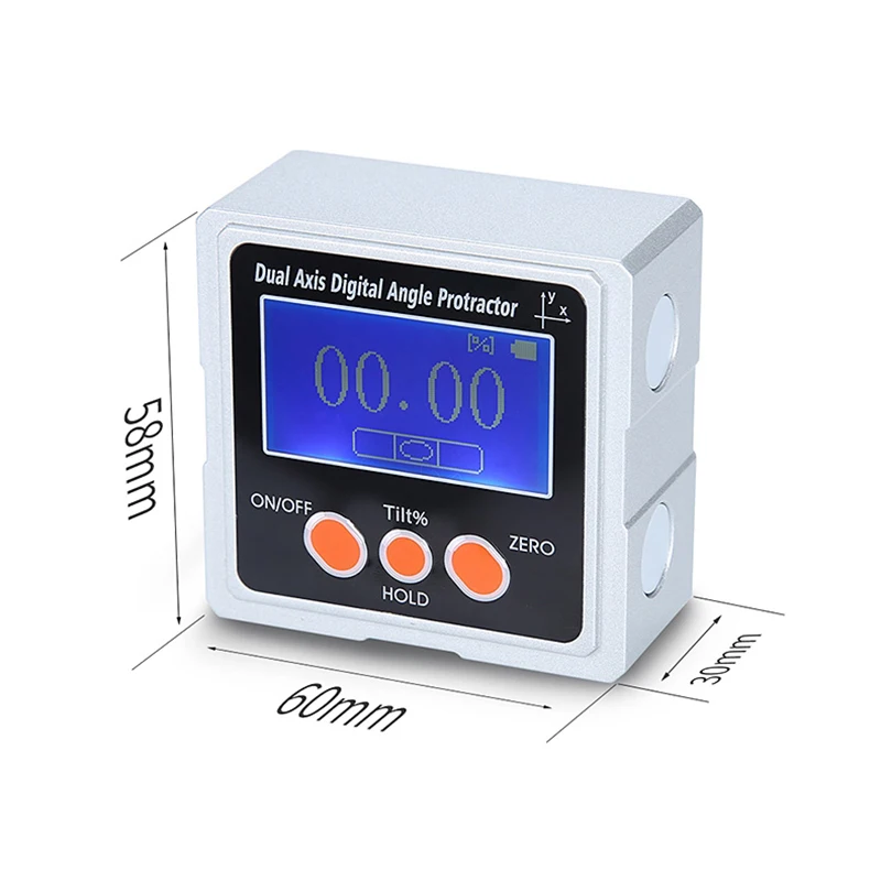 Dual Axis Digital Protractor Level Inclinometer Measuring Angle Ruler ...