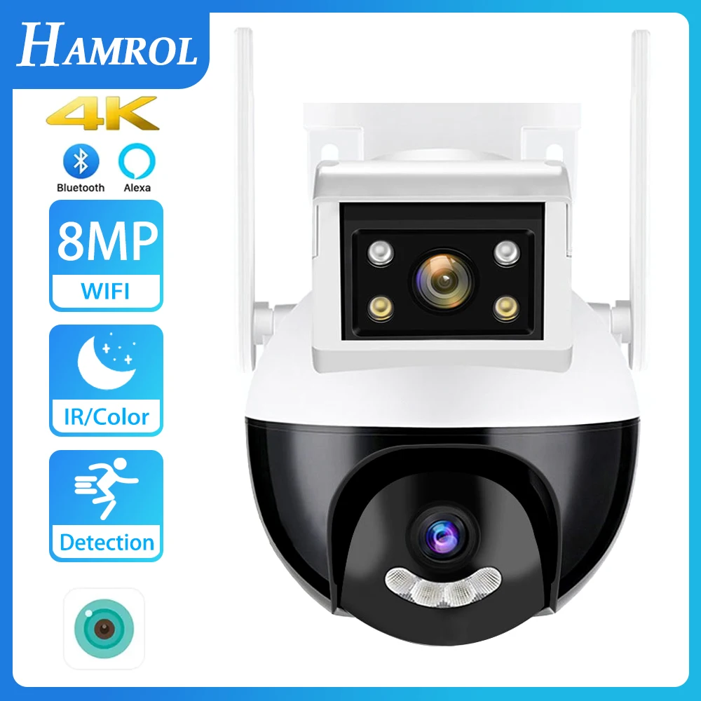 AMROL-PTZ-C-mera-com-lente-dupla-4K-8MP-WiFi-Novo-Tela-dupla-Detec-o ...