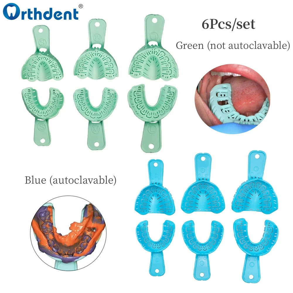 6Pcs Dental Impression Trays Implant Tray Plastic Teeth Holders Full ...