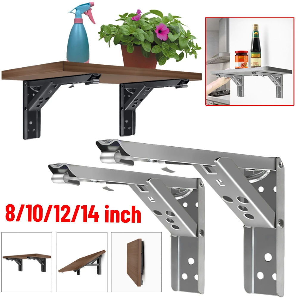 8-14Inch-Triangle-Folding-Angle-Bracket-Adjustable-Wall-Shelves-Mounted ...