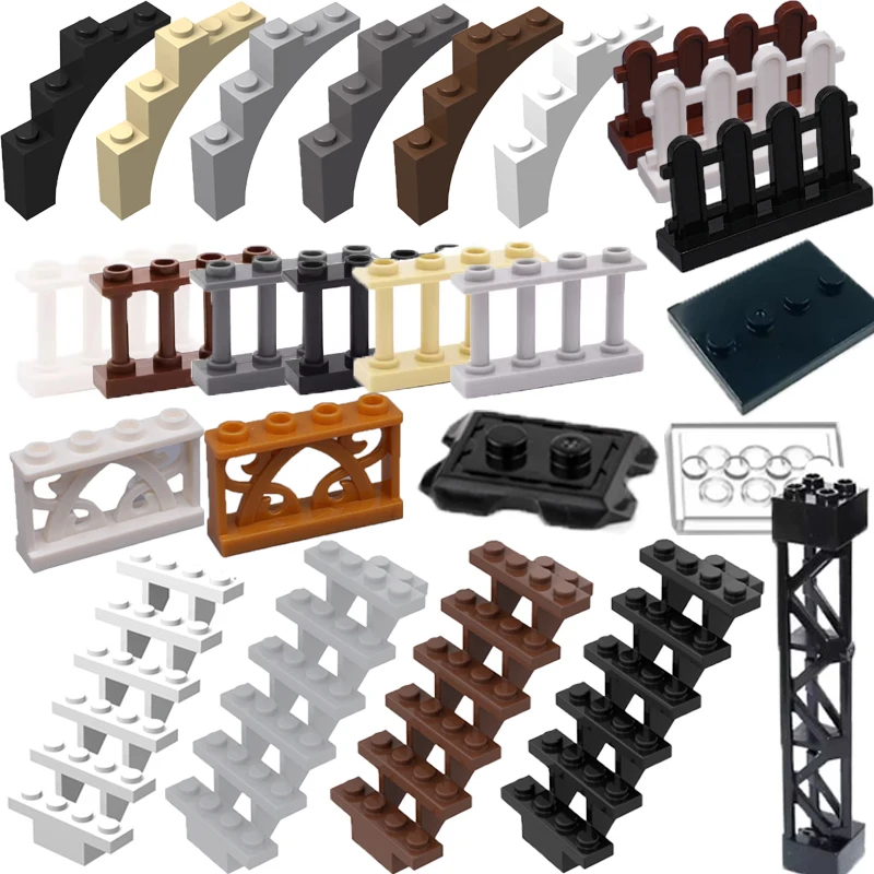 MOC City Architecture Building Blocks Basic Accessories Fences Stairs ...