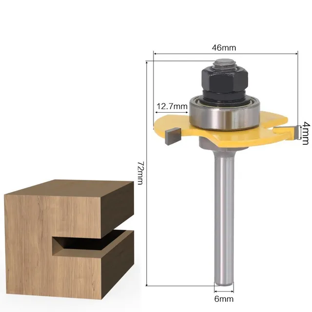 Milling Cutter T Slot Groove Joint Assembly Router Bit 6mm/8mm/12mm 1/4 ...