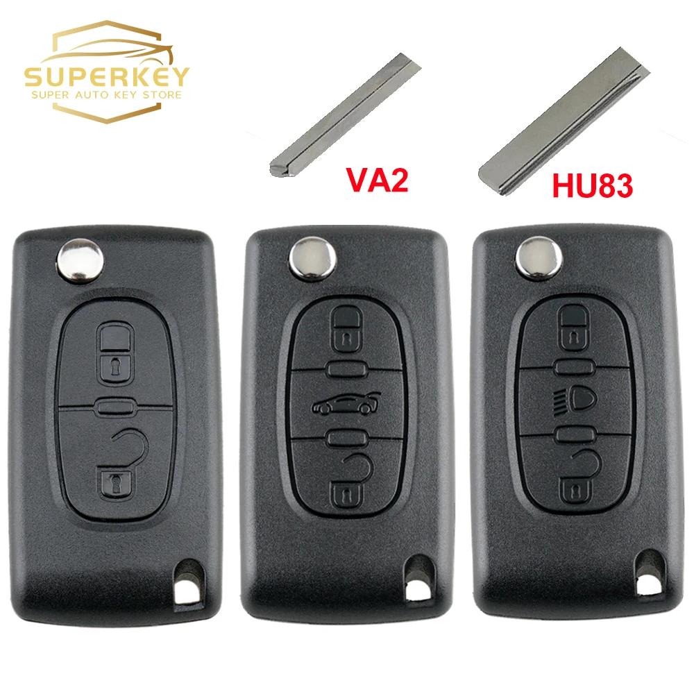 Superkey Flip Remote Car Key Shell Case For Citroen C2 C3 C4 C5 C6 ...