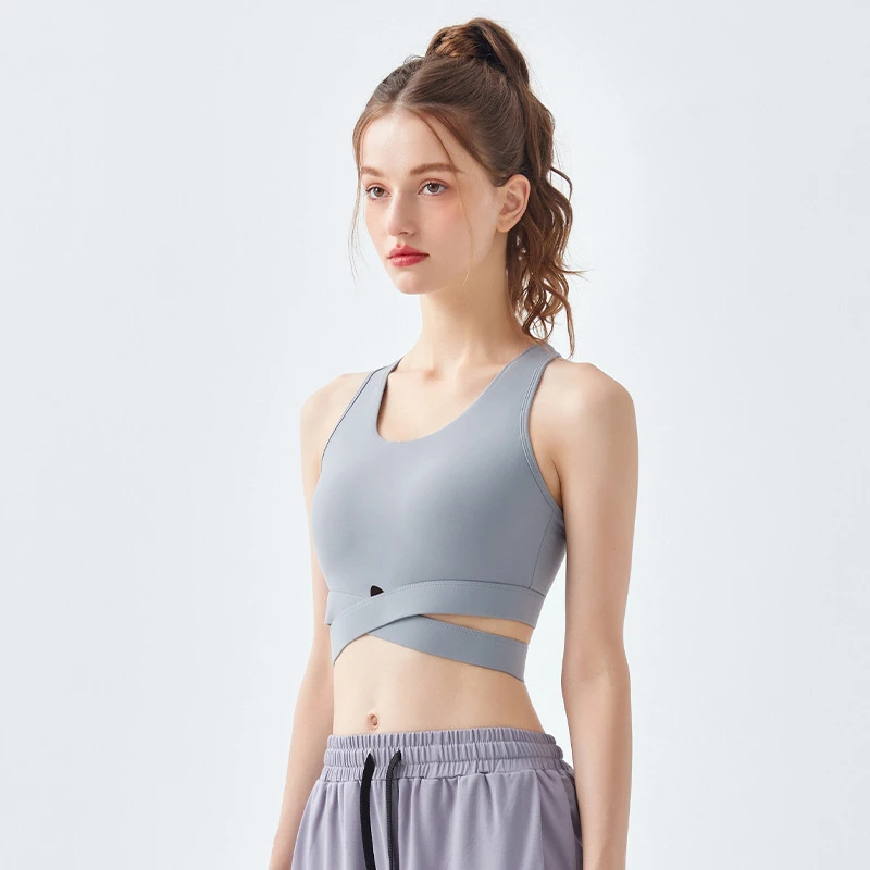 Women-Sport-Bras-Integrated-Fixed-Pad-Yoga-Bra-Shockproof-Push-Up ...