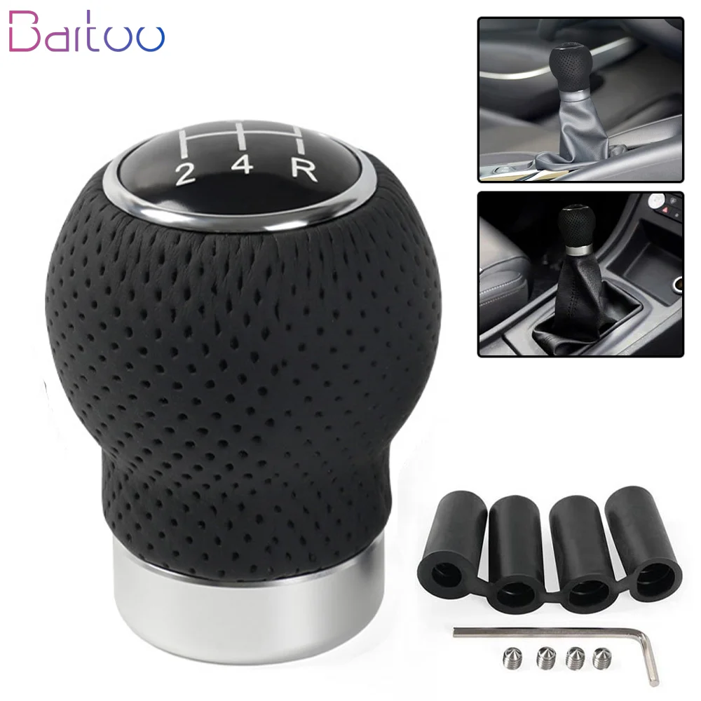 Universal-5-Speed-Shift-Knob-PU-Leather-Manual-Gearbox-Car-Gear-Shifter ...