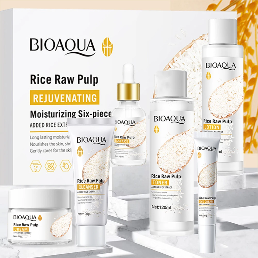 Facial Skin Care Rice Puree Serum Kit Moisturizing Skin Rejuvenation ...