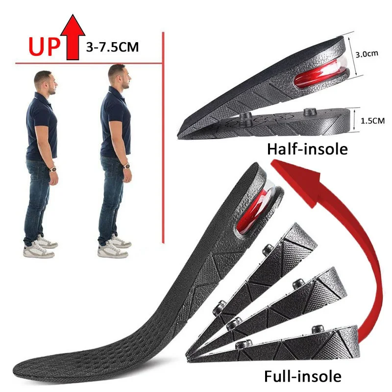 3-9cm-Invisible-Height-Increase-Insole-Cushion-Height-Adjustable-Shoe ...