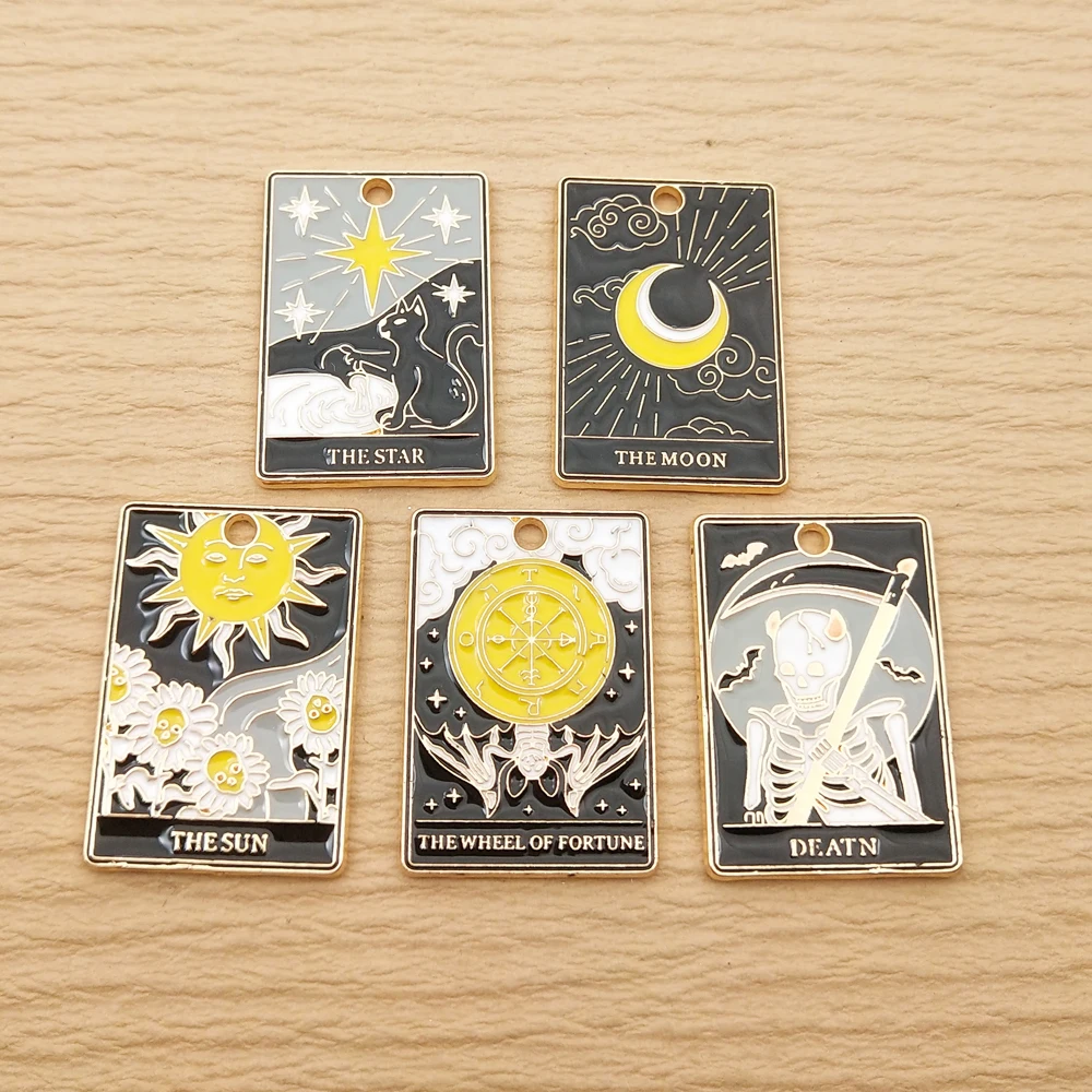 10pcs-Sun-Moon-Star-Skull-Death-Charm-for-Jewelry-Making-Enamel ...