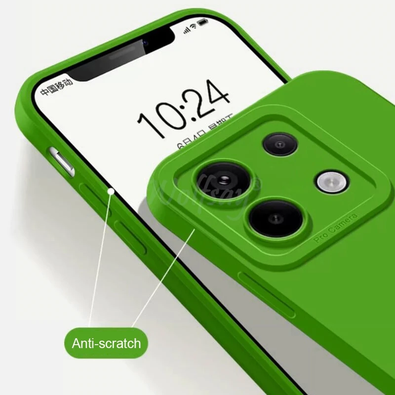 For-Xiaomi-Redmi-Note-13-Case-Luxury-Liquid-Silicone-Plain-Rubber ...