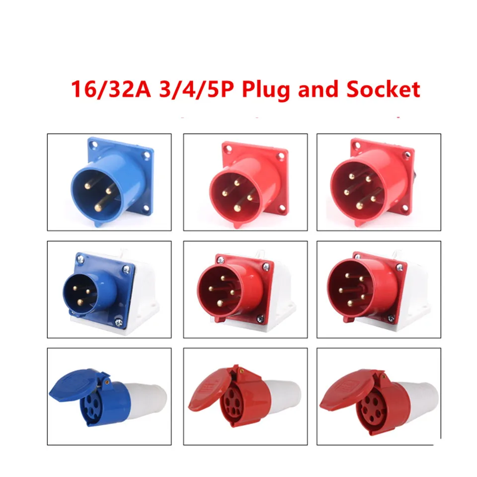 Waterproof-Dustproof-Industrial-Plug-IP44-3-Pole-4-Pole-5-Pin-Male ...