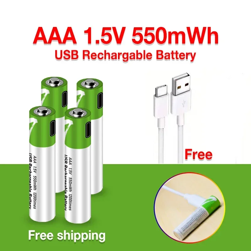 SMARTOOOLS-1-5V-AAA-550MWh-USB-Rechargeable-Li-ion-Battery-for-Remote ...