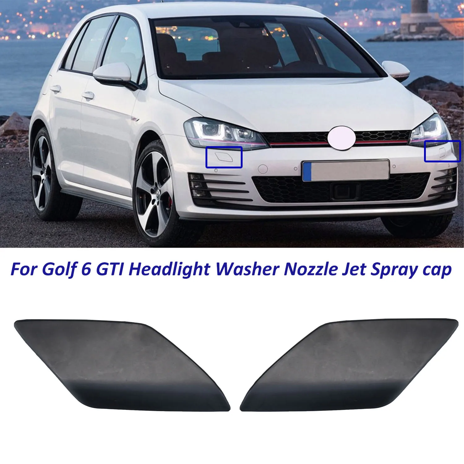 Headlight Washer Nozzle Jet Spray Cover Cap 5K0955109A 5K0955110A for ...