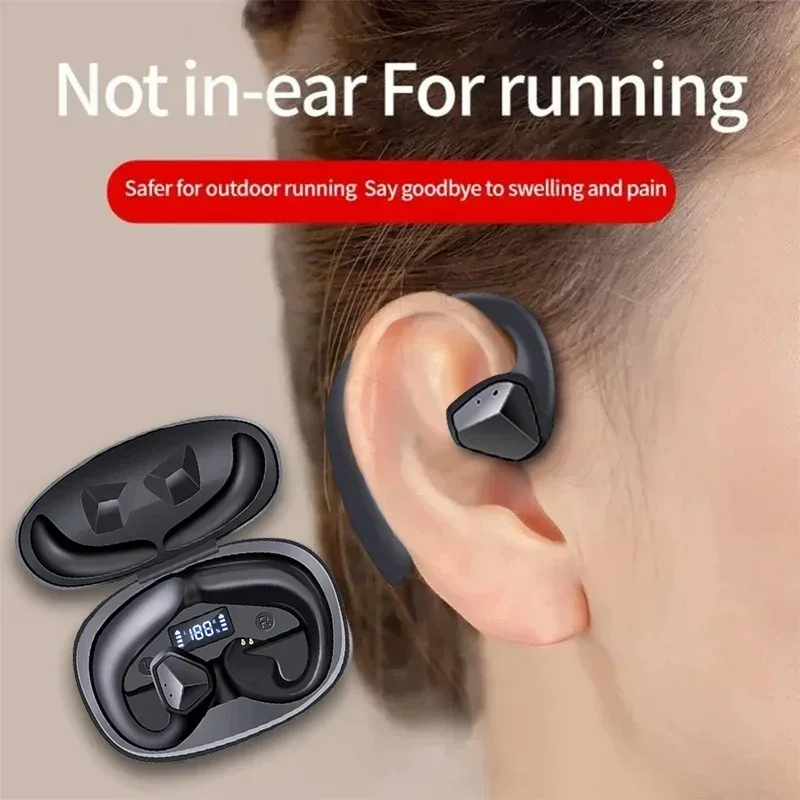 Bone-Conduction-Bluetooth-Earphones-Ear-Hooks-Waterproof-Wireless-Sport ...