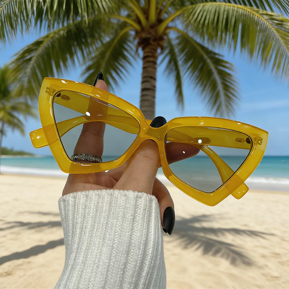 New Vintage Triangle Polygon Sunglasses Women Men Vintage Glasses Retro ...