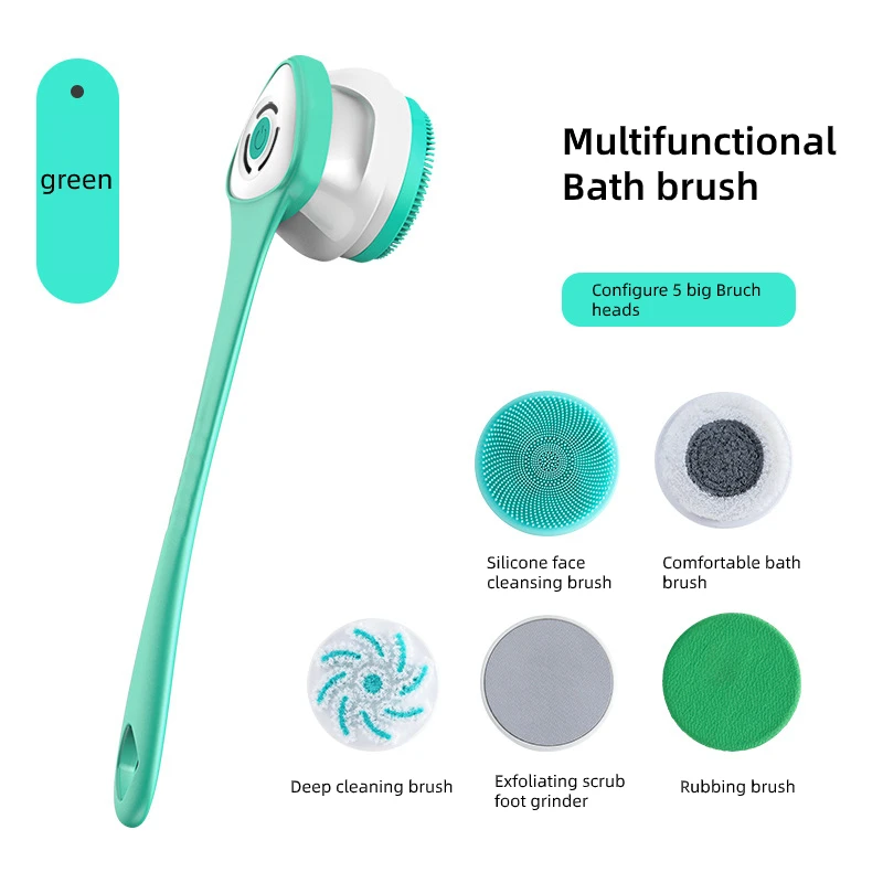 Electric Bath Brush USB Recharge Body Scrubber Back Rubbing Shower ...
