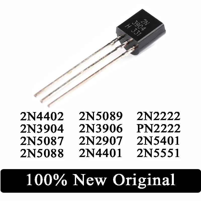 50PCS-2N3904-2N3906-2N2907-2N4401-2N2222-PN2222-2N5401-2N5551-2N-TO-92 ...