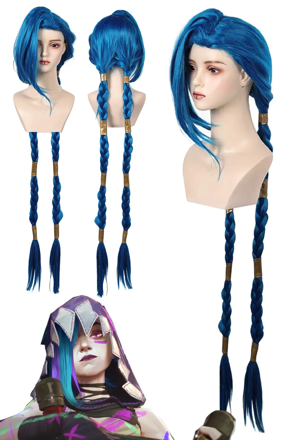 Disguise-Arcane-Jinx-Wig-Game-LOL-TV-2-Cosplay-Costume-Accessories ...