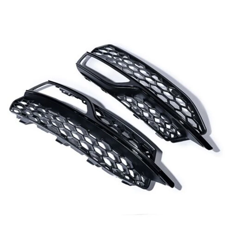 2pcs-Front-Bumper-Fog-Light-Grille-Honeycomb-Cover-For-Audi-A3-S-Line ...
