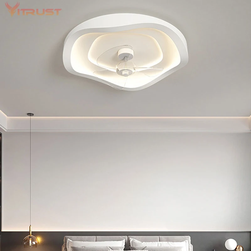 Modern Minimal Ceiling Fan Lamp for Low Profile Bladeless Flush Mount ...