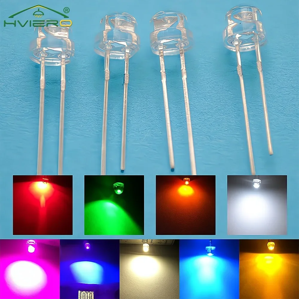 100Pcs-5mm-Straw-Hat-White-Red-Green-Blue-Yellow-Smd-Smt-Led-Water ...
