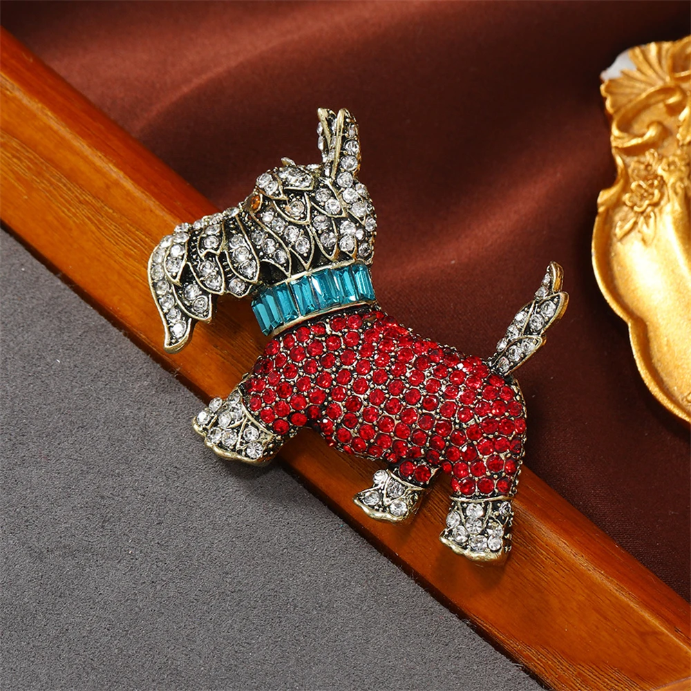 Vintage-Lovely-Dog-Brooches-For-Women-Unisex-Sparkling-Rhinestone ...