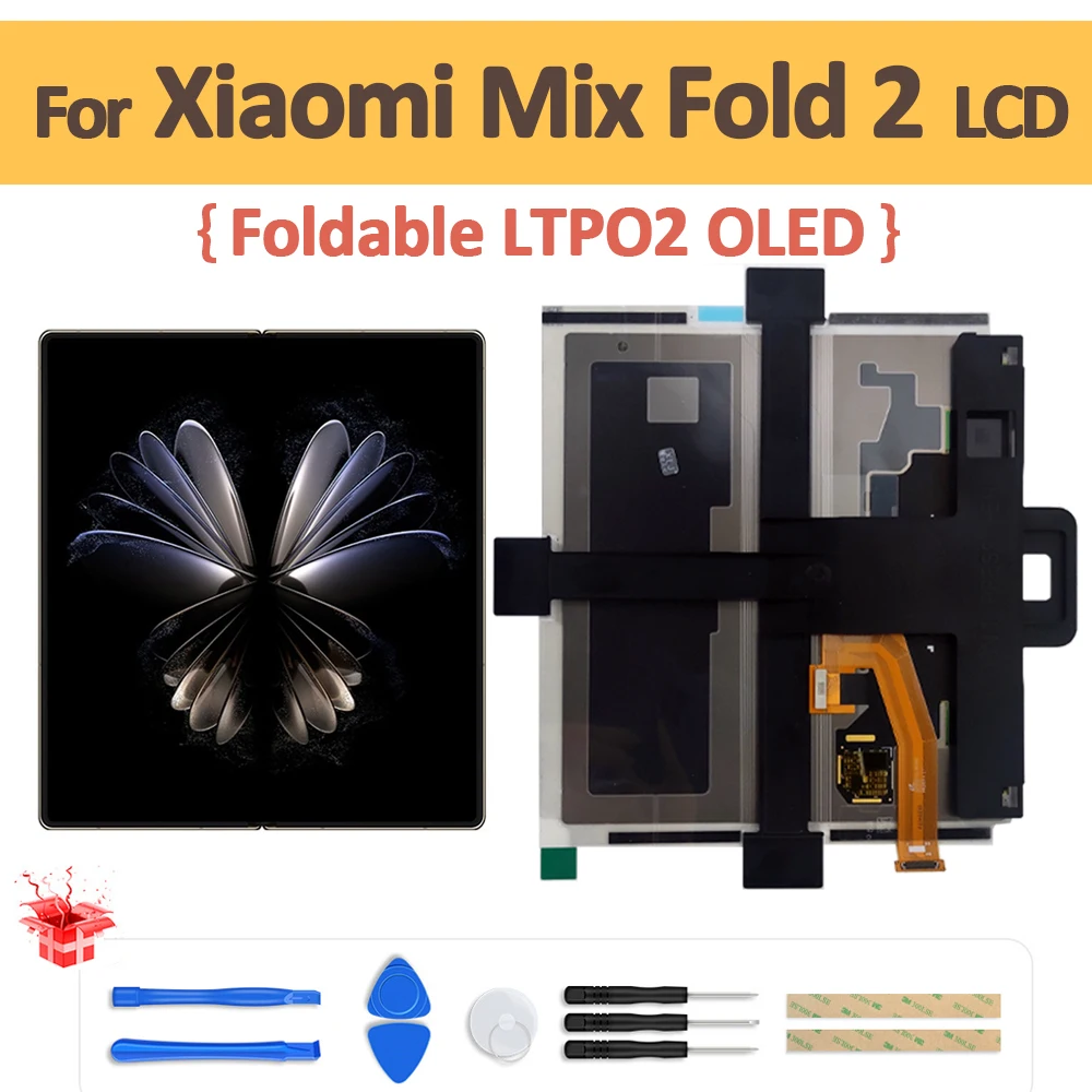 8.01" Original Foldable LTPO2 OLED For Xiaomi Mix Fold 2 LCD Display Touch Screen Panel ...