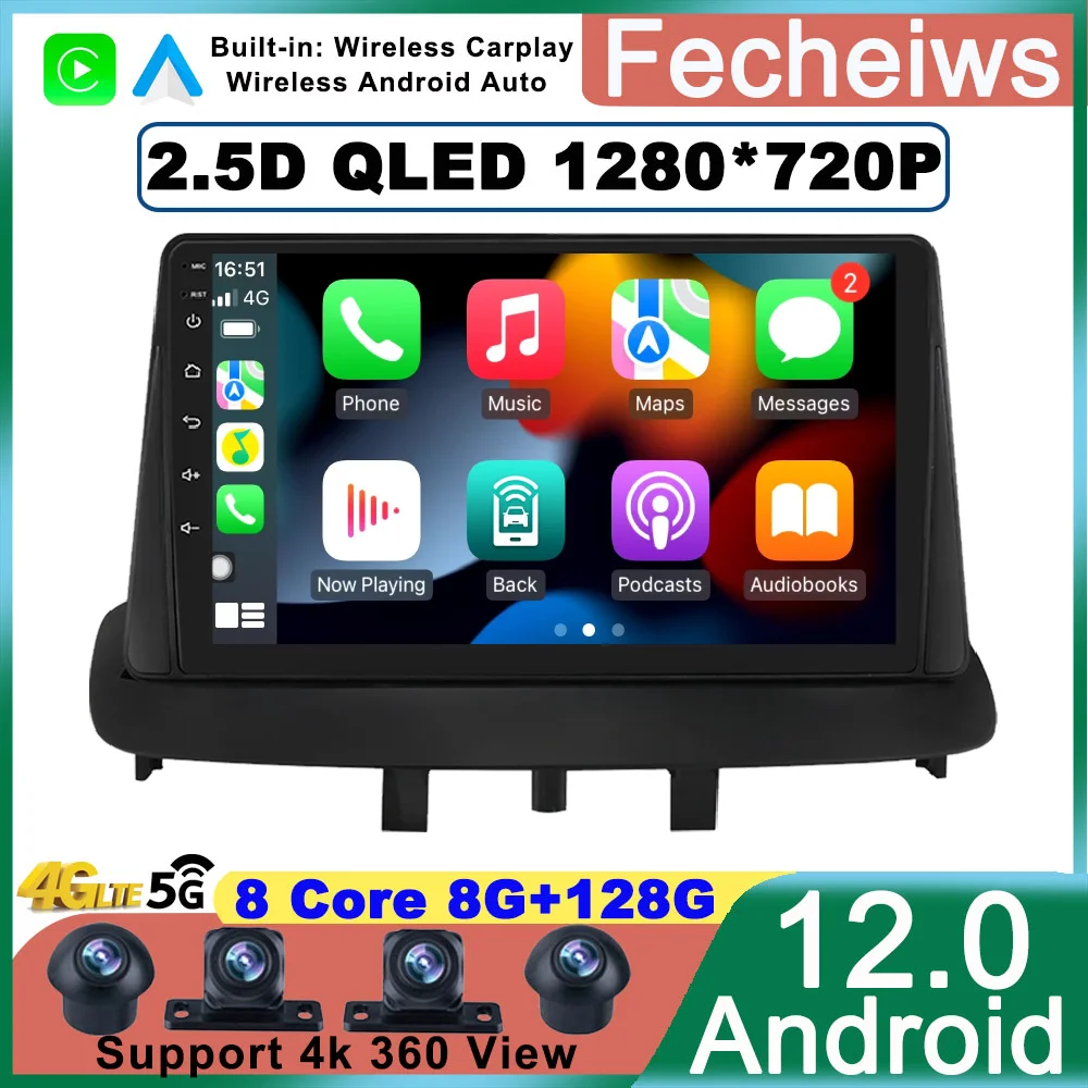 Android 12 Car Radio For Renault Megane 3 2008 - 2014 Carplay Android ...