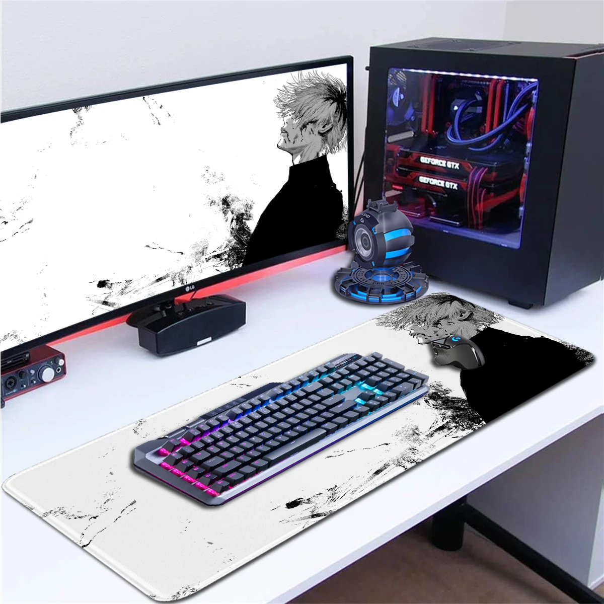 White-Large-Gaming-Mouse-Pad-Anime-Tokyo-Ghoul-Mousepad-with-Stitched ...