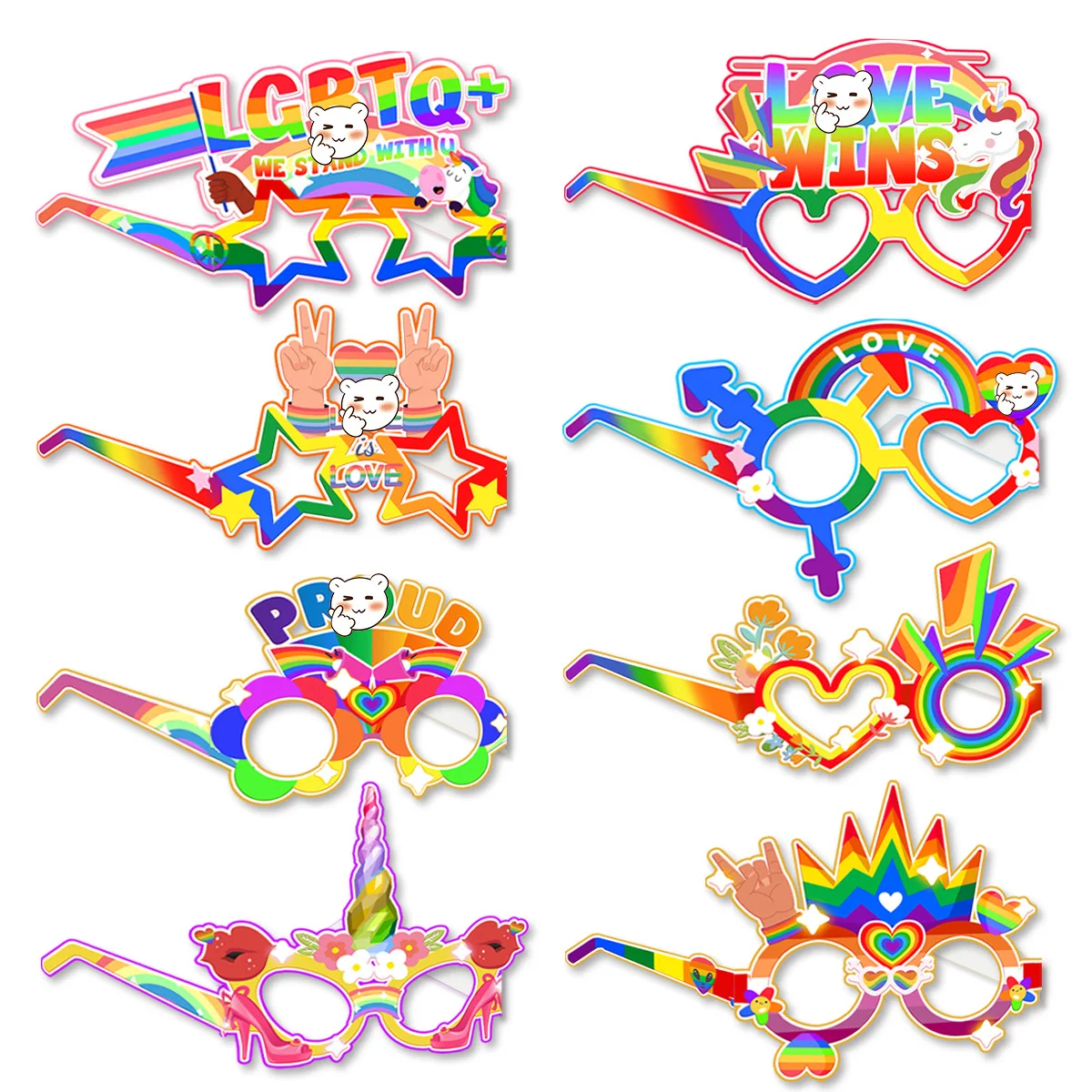 World-Pride-Month-Photo-Props-Rainbow-Glasses-Dress-Up-Supplies-Pride ...