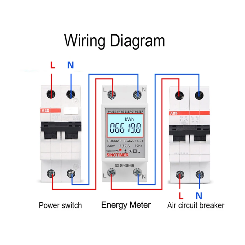 Single Phase Energy Meter Circuit Diagram