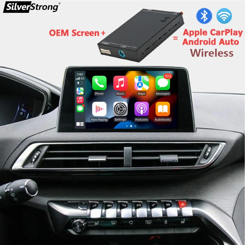 Wireless Android AUTO Box for Peugeot Citroen,SMEG CarPlay MRN, 208 308 2008 508 5008 C3 C4 C5 ...