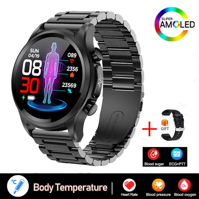 New Blood Glucose Smart Watch Men ECG Blood Pressure Body Temperature ...