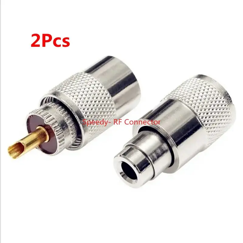 2Pcs SL16 UHF PL259 Male Plug Connector PL-259 UHF male Solder for RG58 ...