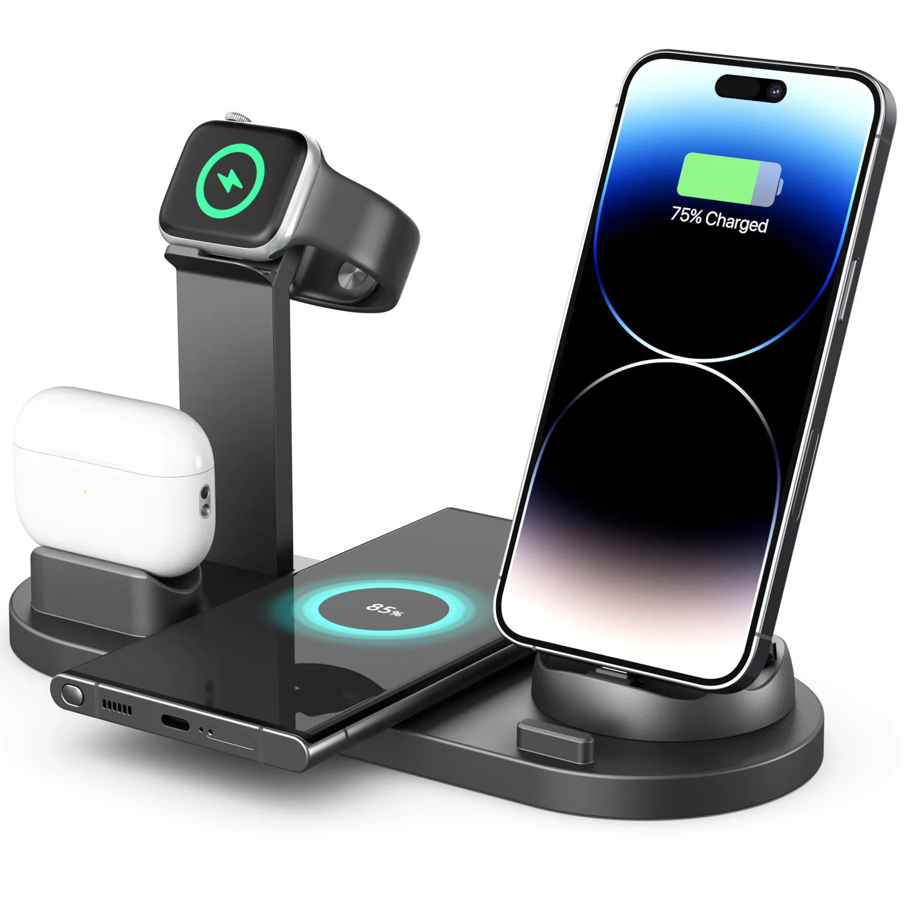 15W-4-in-1-Mobile-Phone-Watch-Stand-wireless-Charger-Dock-Station-10w ...