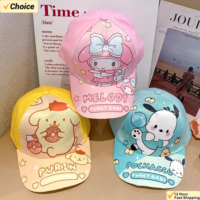 MINISO-Cartoon-Hat-Sanrio-Hello-Kitty-Kuromi-My-Melody-Children-Kawaii ...