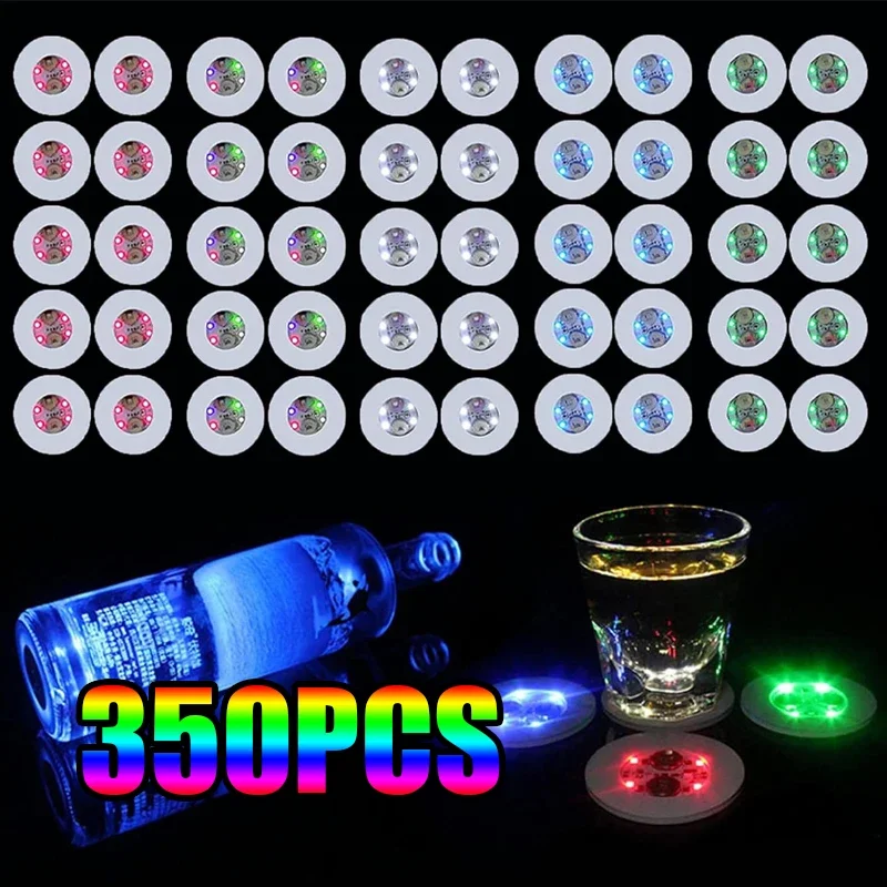350PCS-Luminous-Coaster-LED-Bar-Drinks-Cup-Pad-Wine-Liquor-Bottles ...