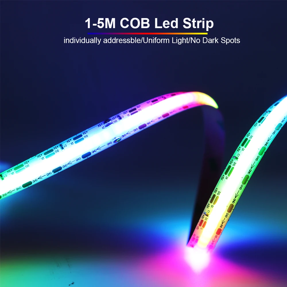 WS2812B COB LED Strip WS2812 High Density Individually Addressable ...
