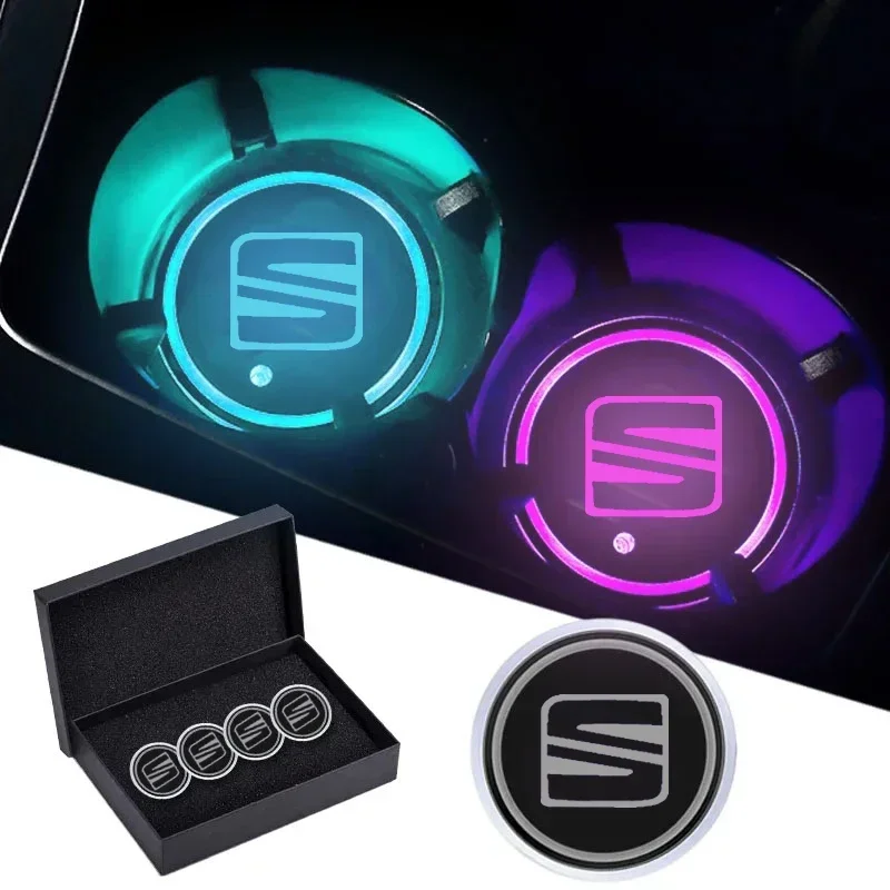 Car-Logo-LED-Luminous-Water-Cup-Coaster-Colorful-Coaster-Lamps-For-Seat ...