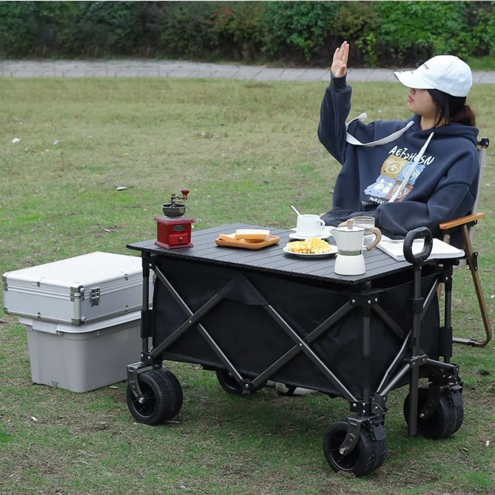 Folding-Wagon-160L-Camping-Carts-Picnic-Carts-Shopping-Stroller-Bundled ...