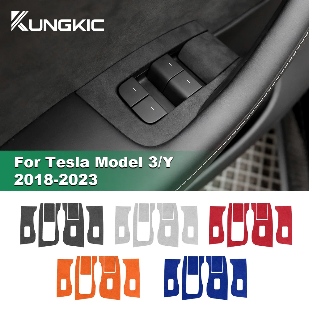 Italy-Super-Suede-Car-Window-Control-Switch-Lift-Button-Sticker-Cover ...