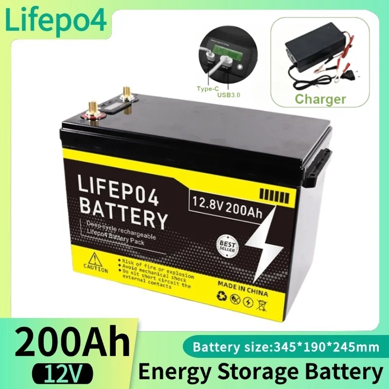 New-lifepo4-12-8-v100ah-200Ah-300AH-25-6V200Ah-lithium-Iron-Phosphate ...