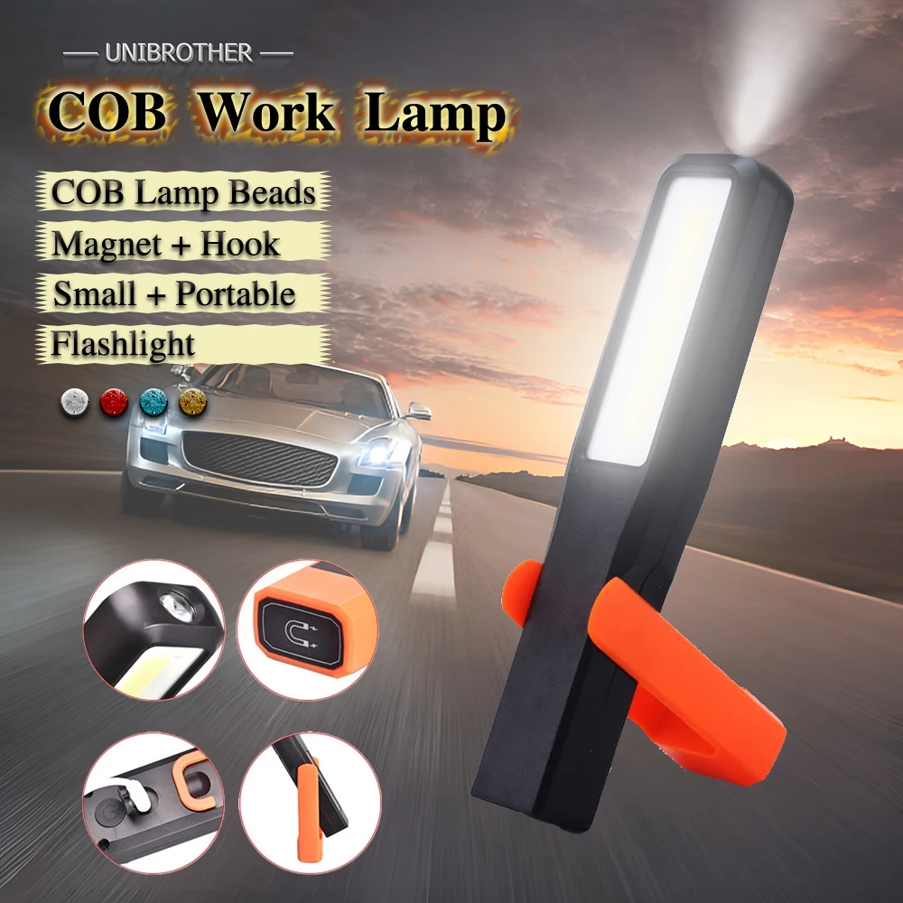 Portable COB LED Work Light Car Garage Mechanic Lamp Type-C Charging ...