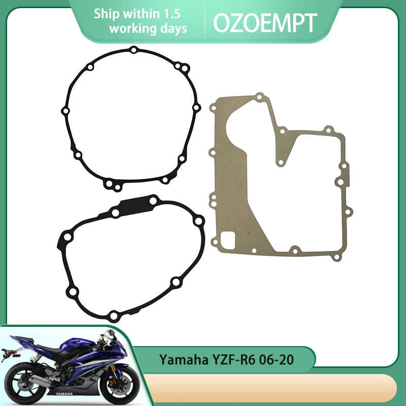 OZOEMPT Engine Cylinder Crankcase Repair Gasket Apply to Yamaha YZF-R6 ...